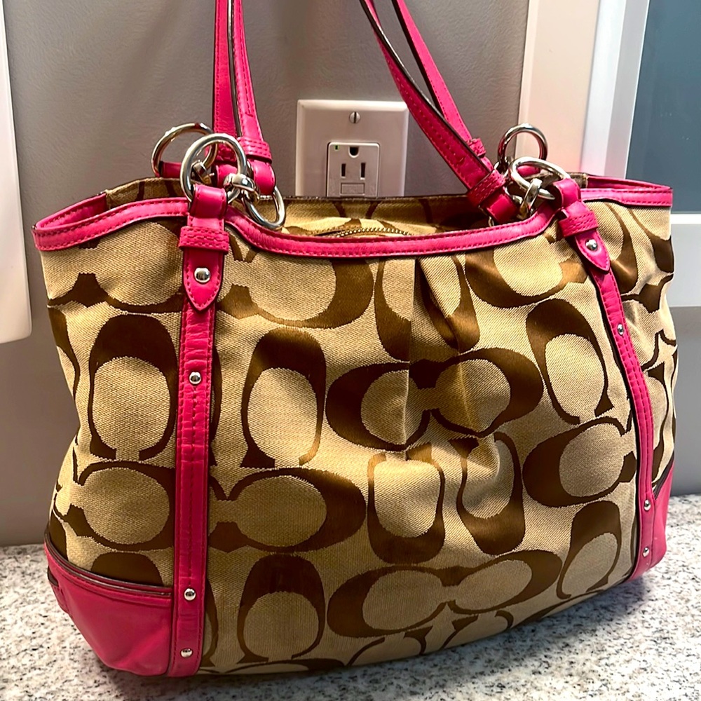 Coach Signature Alexandra Chain Shoulder F20807 Euc - Gem